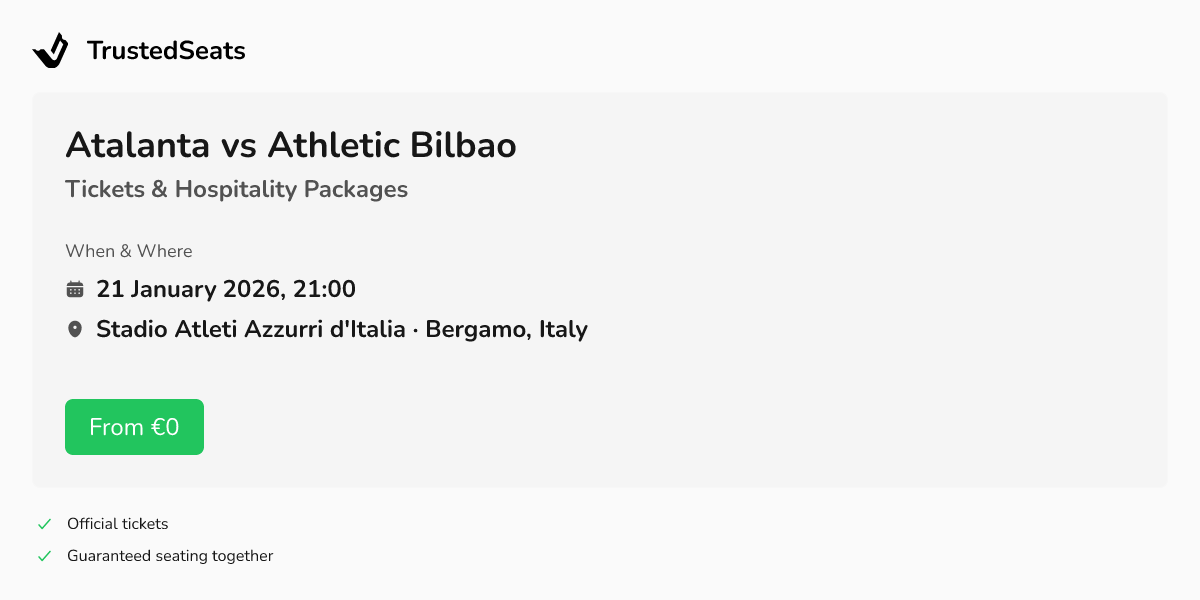 Günstige Atalanta vs Athletic Bilbao Tickets | 21. Januar 2026