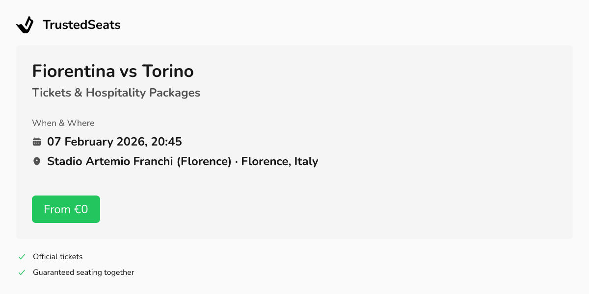 Günstige Fiorentina vs Torino Tickets | 07. Februar 2026