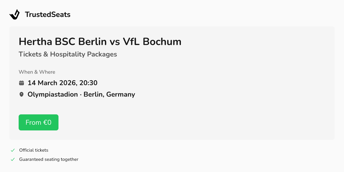 Günstige Hertha BSC Berlin vs VfL Bochum Tickets | 14. März 2026