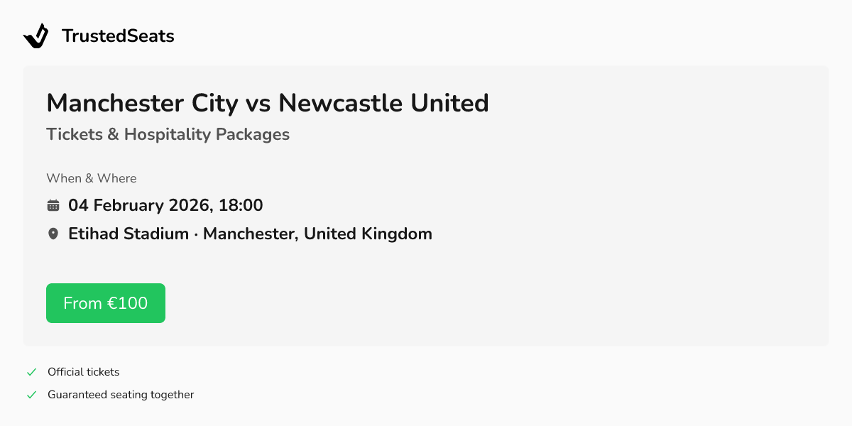 Günstige Manchester City vs Newcastle United Tickets | 04. Februar 2026