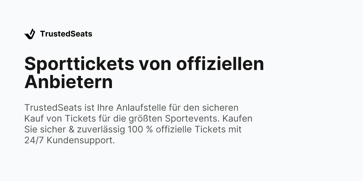 Sporttickets von offiziellen Anbietern | TrustedSeats