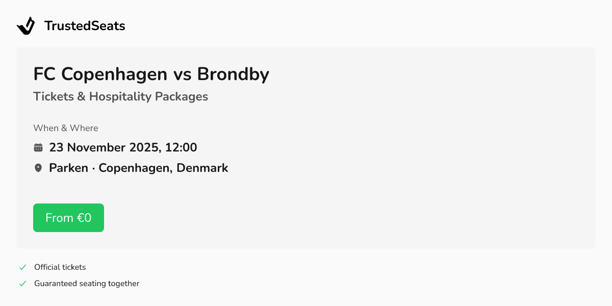 Buy FC Copenhagen vs Brondby Tickets | 23 November 2025