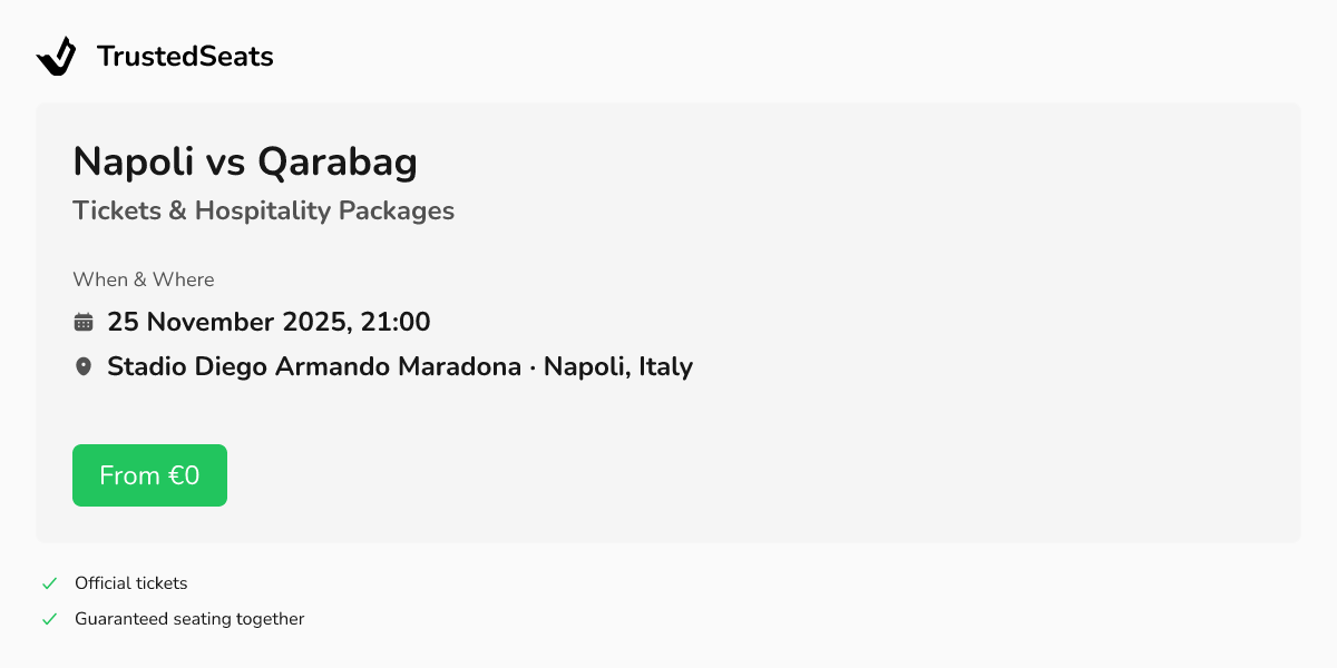 Buy Napoli vs Qarabag Tickets | 25 November 2025