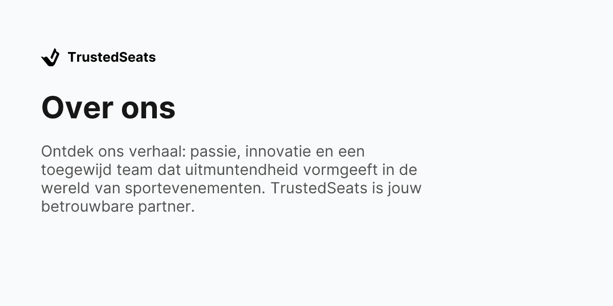 Over ons | TrustedSeats